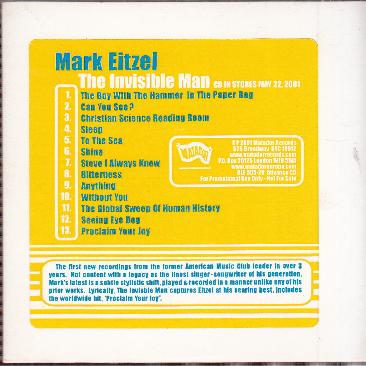 mark eitzel limited edition cd american music club | eBay