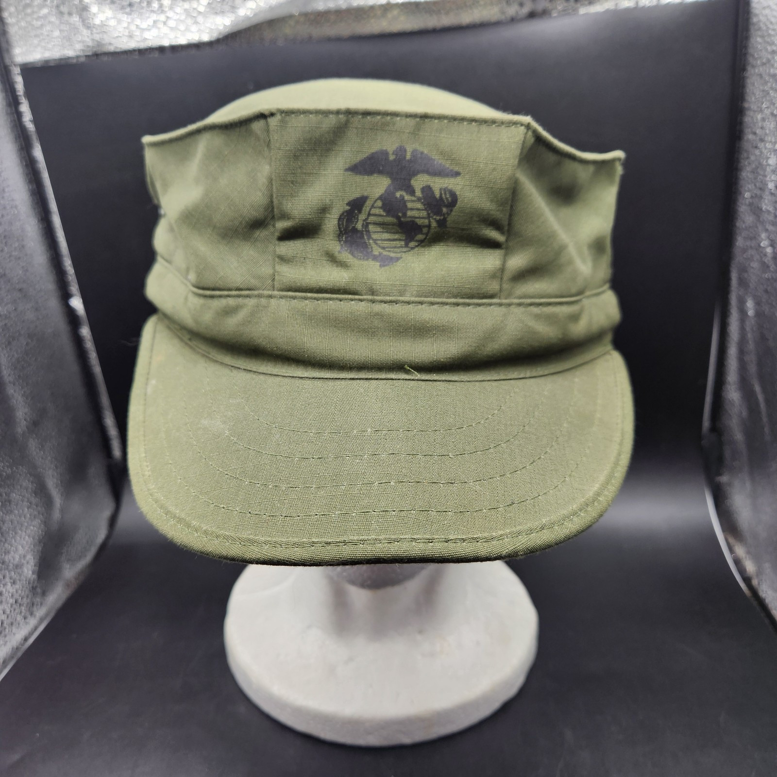Vintage USMC Marine Corps Utility Cap 80s Green XLarg… - Gem