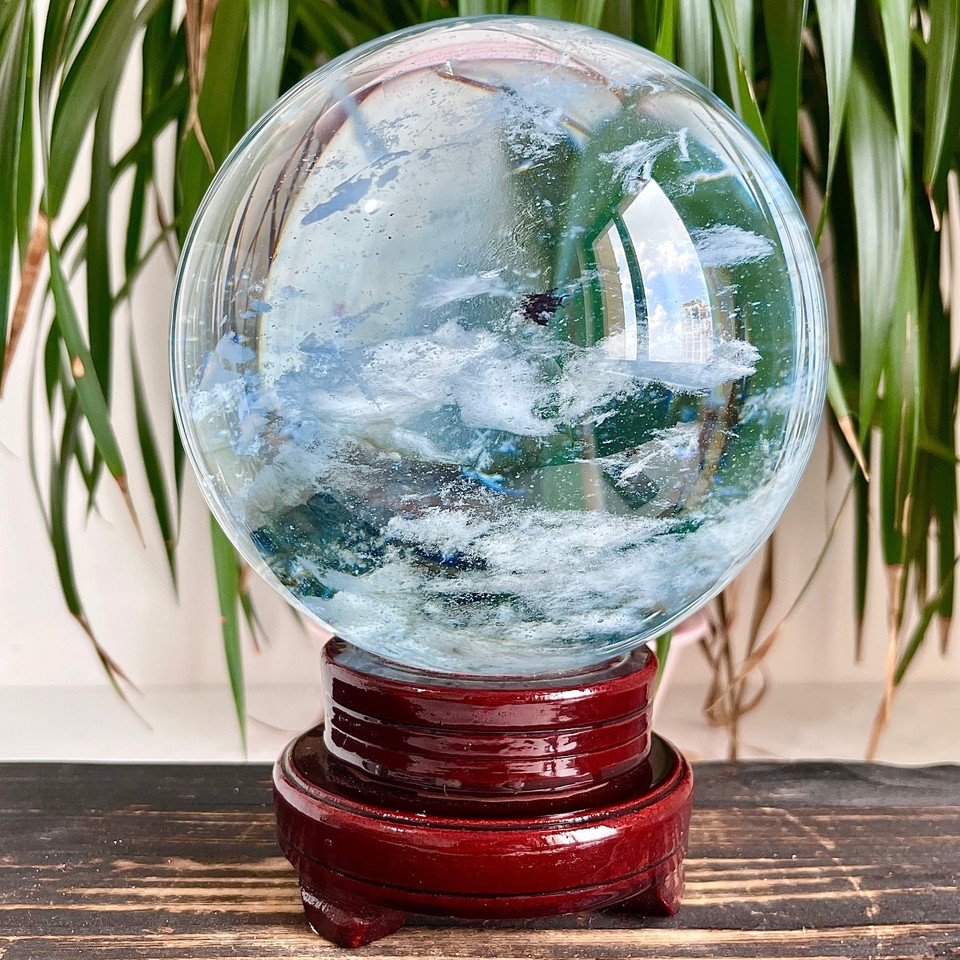 11.53LB Blue fused crystal ball, used for spiritual energy therapy ...