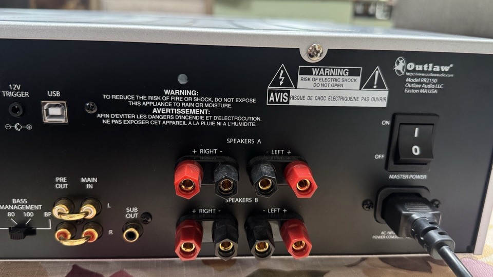 Outlaw Audio RR2150 Receiver Pre In/Out Phono MC/MM Bass MGMT / USB ...