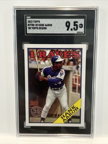 2023 Topps Baseball "'88 Topps Design" HANK AARON Braves (HOF) SGC 10 ...