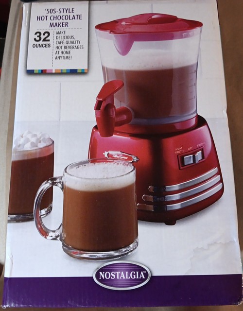 Nostalgia HCM700RETRORED Retro 32-ounce Hot Chocolate Maker Red for ...