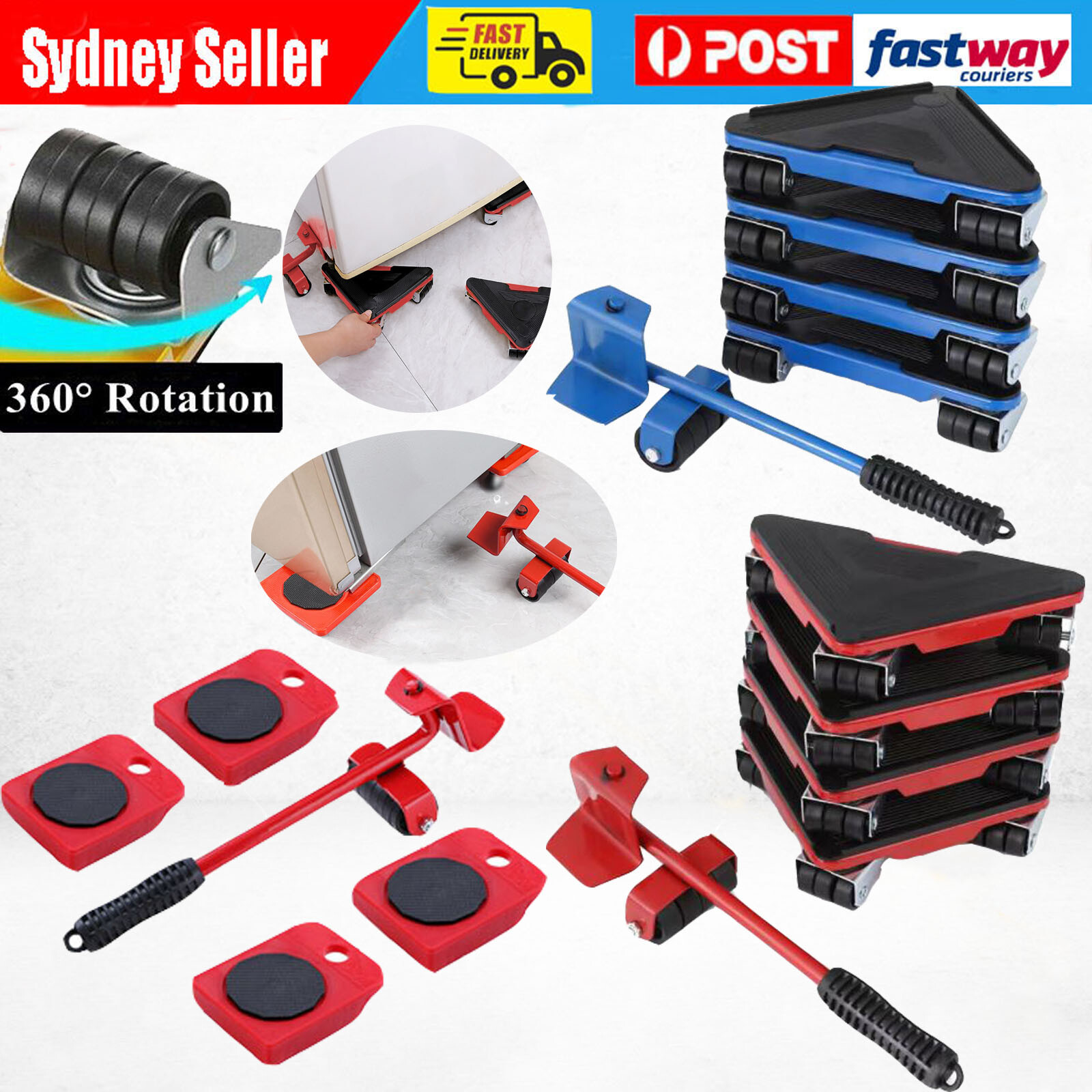 Heavy Furniture Moving System Lifter Kit with 5Pcs Slider Pad Roller ...