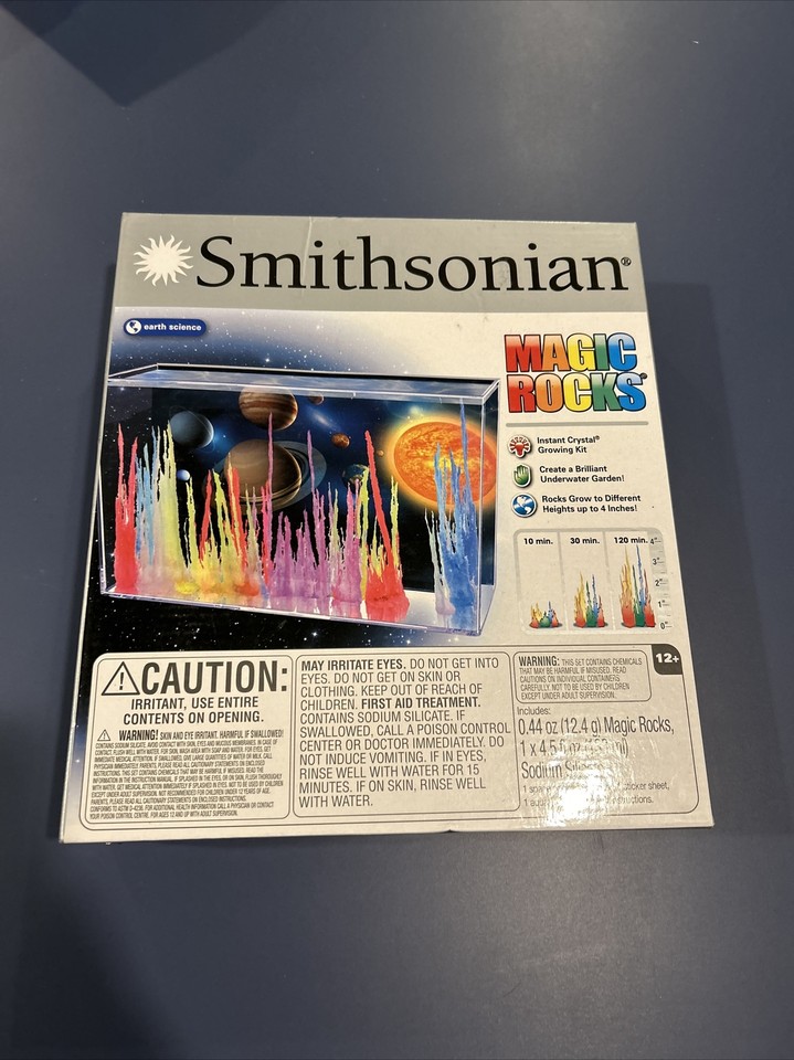 Smithsonian Magic Rocks Kit Instant Crystal Growing Neon Underwater ...