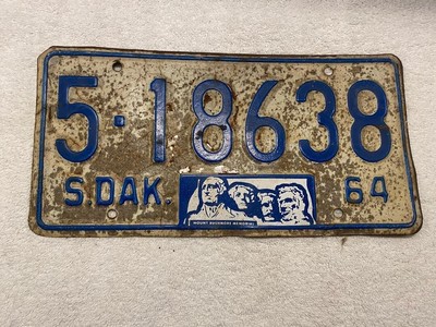 1964 South Dakota License Plate - 5-18638 Ford, Chevy, Dodge | eBay