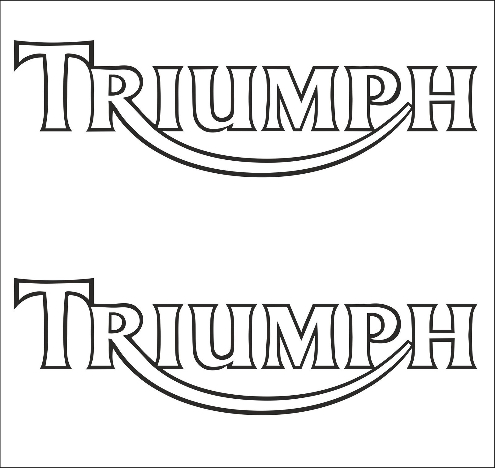 2 x Triumph outline Aufkleber 240 mm x 71 mm -viele Farben | eBay.de