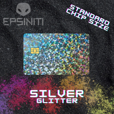 Silver Glitter Credit Card Skin / Wrap Decal Pre-Cut Sticker | eBay