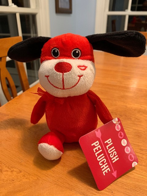 Valentines Day Plush Puppy Dog Pink 6 Inch Stuffed Animal Kiss Love ...