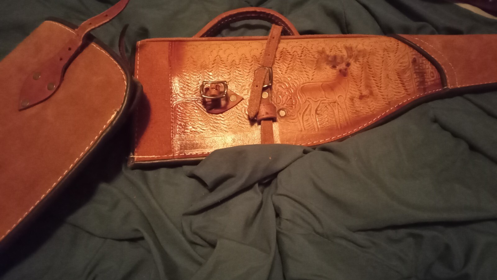 Tooled leather and suede gun case | eBay