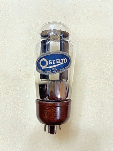 1x Osram GEC U52 5U4G CV375 Black Plate Brown Base D Getter Curved ...