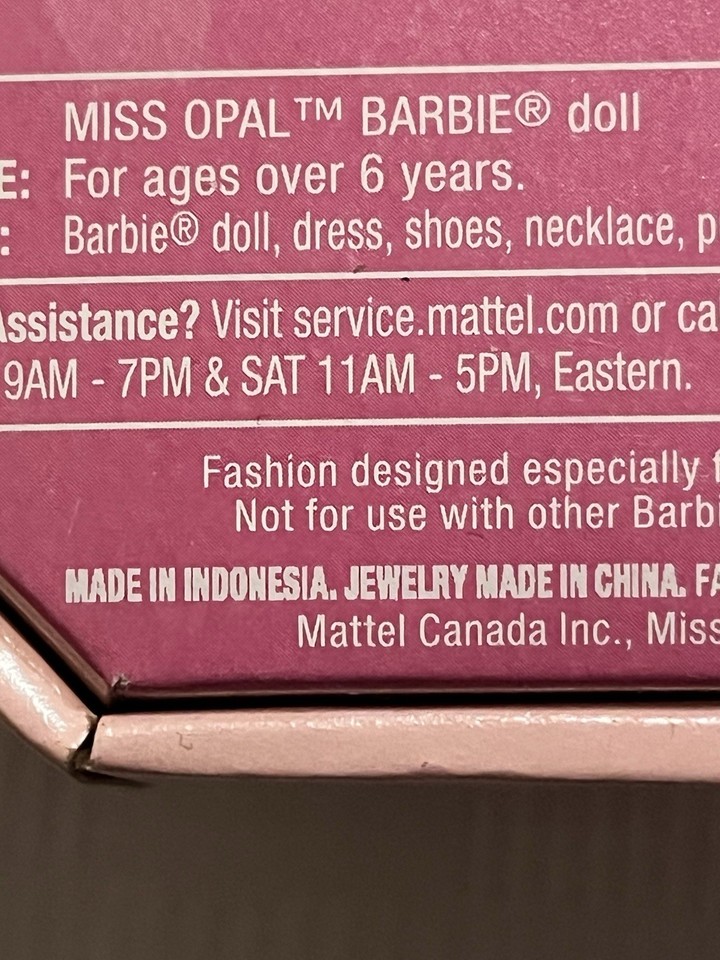 Mattel Barbie Birthstone Beauties Collection Miss Opal October Doll New ...