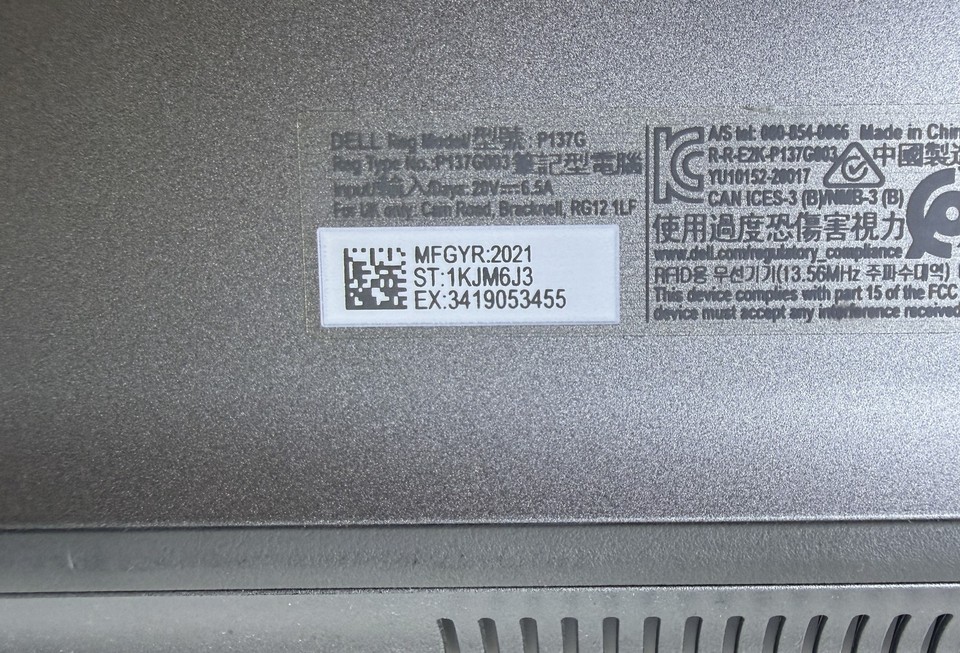 Dell Latitude 5421 E5421 Bottom Base Case Cover Gray 0JG7NR JG7NR | eBay