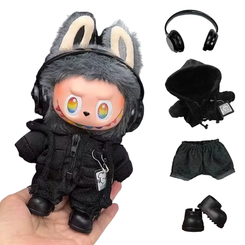 All-Black Labubu Outfit with Headphones | Trendy Streetwear-Inspired ...