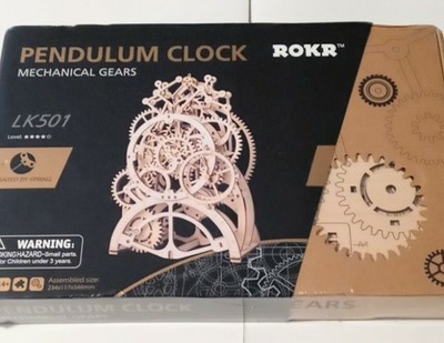ROKR Pendulum Clock, Mechanical Gears, Wooden 3D Puzzle, NIB (READ ...