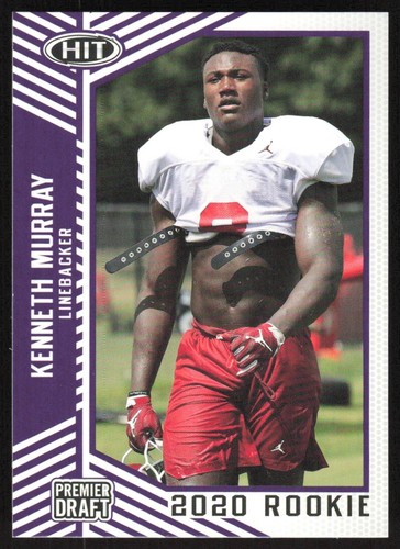 2020 SAGE HIT Premier Draft Purple Kenneth Murray RC #76 Oklahoma ...