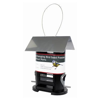 Metal Hanging Bird Seed Feeder 4 Ports Weatherproof Easy to Use for ...