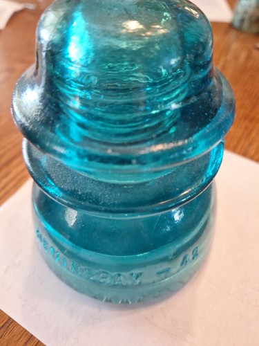Vintage Hemingray No 42 Glass Insulator Dark Aqua Blue Green. 4" HighX3 ...