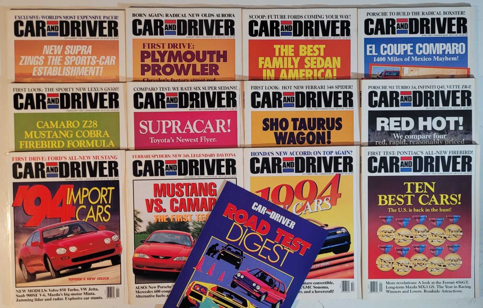 CAR AND DRIVER Magazine FULL-YEAR Lots (12 Issues) - 1990s & 2000s | eBay