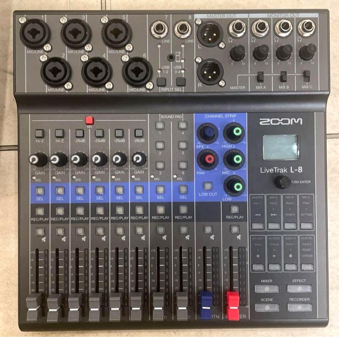 ZOOM LiveTrak L-8 Digital Mixer & Recorder Good Condition Tested Used ...