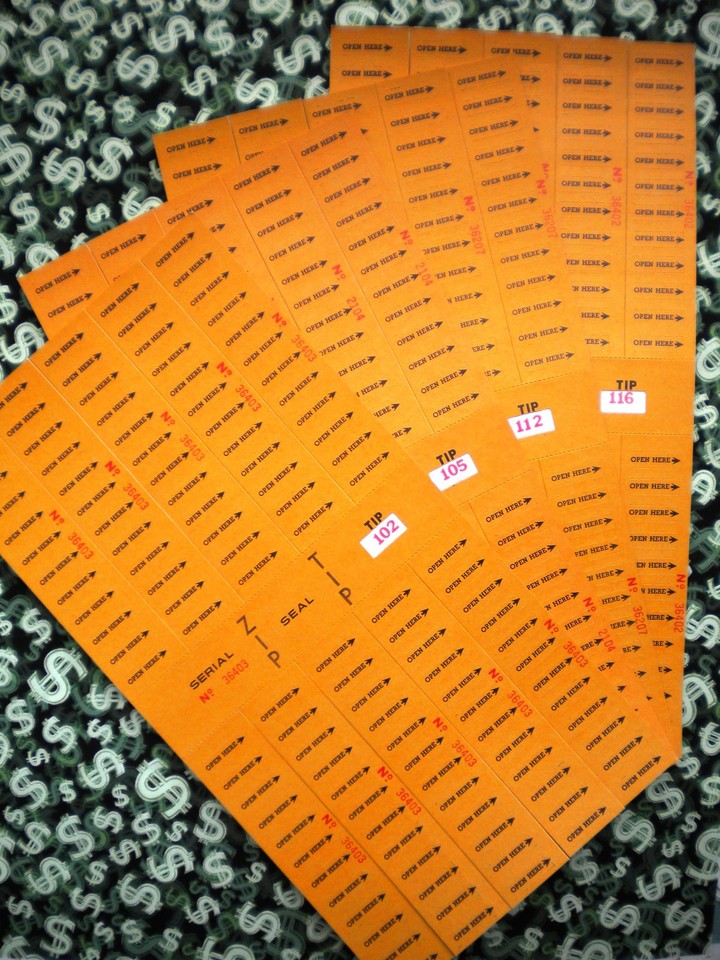 1 Dozen 120 TER-12 (Zip-Tip) "NOT Sure" TIP BOARD {101-116} Pull Tab ...