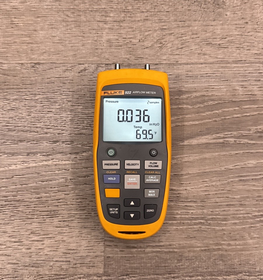 Fluke 922 HVAC Pressure Airflow Meter/Micromanometer Tester Analyzer | eBay