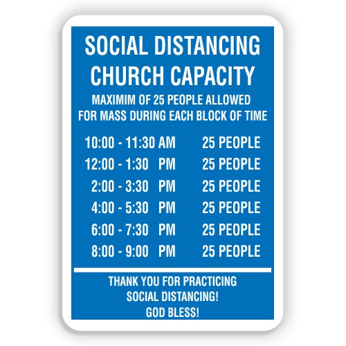 SOCIAL DISTANCING CHURCH CAPACITY | eBay