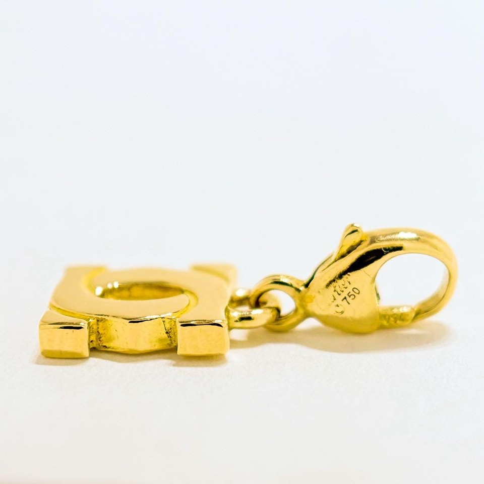 Cartier 2C Logo Bag Charm Pendant Top Accessory YG 750 K18 Used w/ Box ...