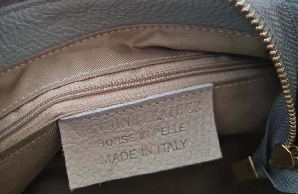 LADIES BNWOT GREY MADE IN ITALY BORSE IN PELLE 100% LEATHER HAND/ CROSS ...