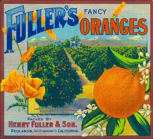 Redlands San Bernardino Fuller's Fancy #2 Orange Citrus Fruit Crate ...