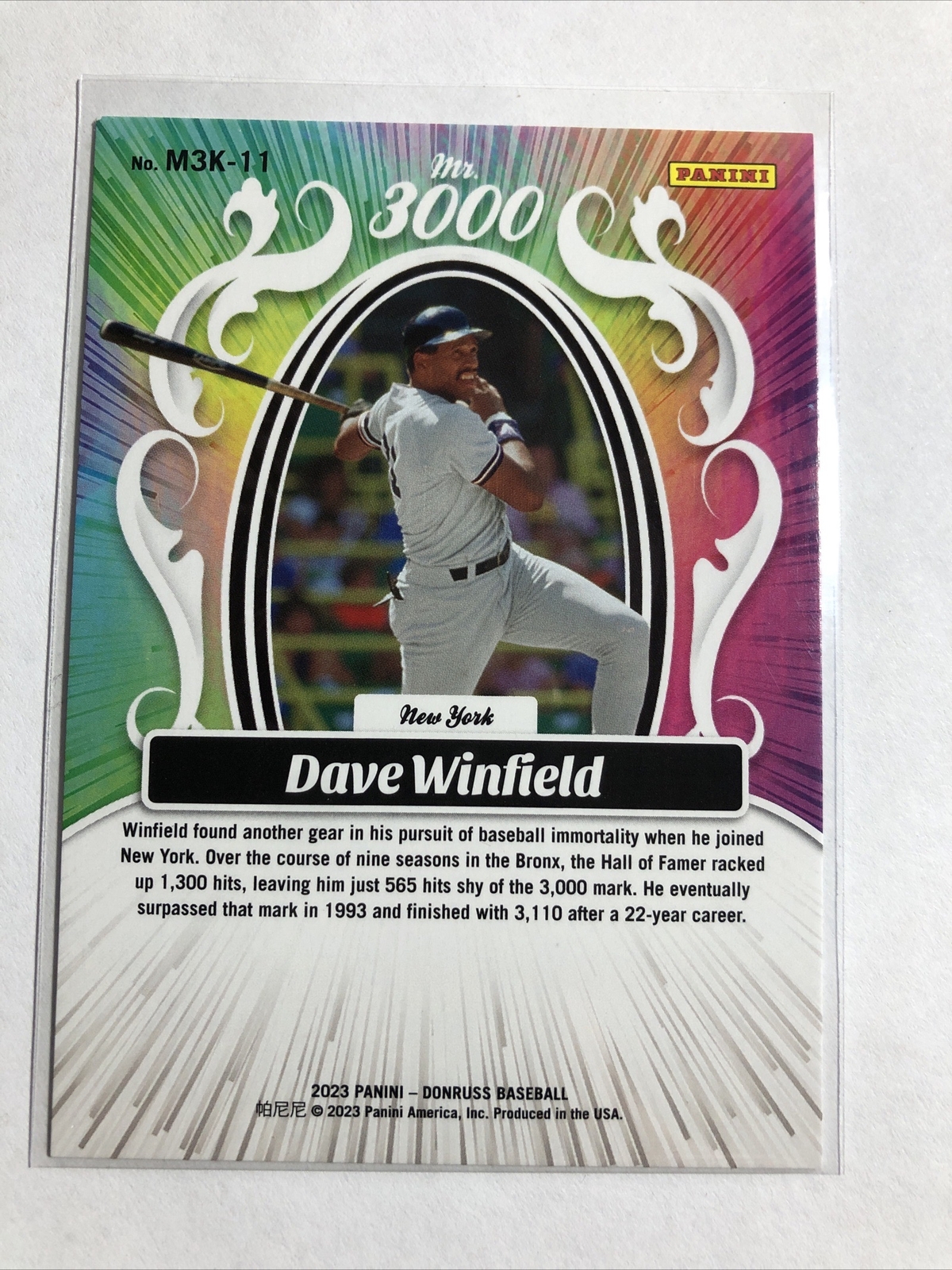 2023 Panini Donruss - Mr. 3000 Blue #M3K-11 Dave Winfield /249 for sale ...
