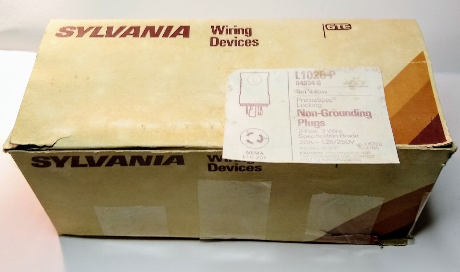 10 GTE Sylvania L10-20P Twist Lock Plugs 20A 125/250V 3-Pole 3-Wire Non ...
