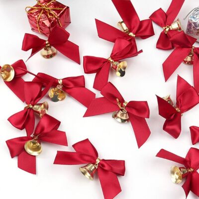 10pcs Red Christmas Bow Ornaments Mini Mini Red Bow Christmas | eBay ...