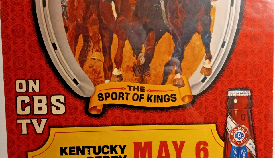 1967 PABST BEER Blue Ribbon Triple Crown HORSE RACING Advertising ...