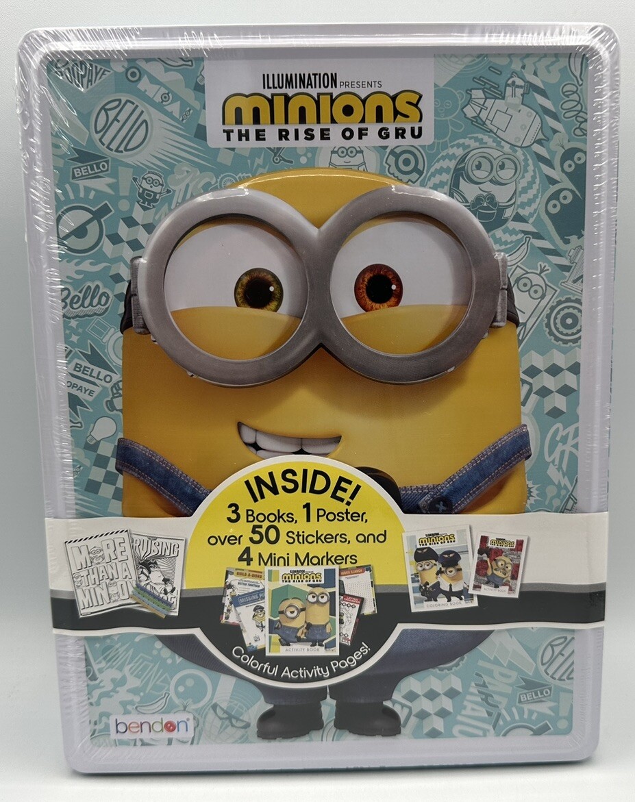MINIONS The Rise of Gru Activity Tin 3 Books 1 Poster 50 Stickers 4 ...