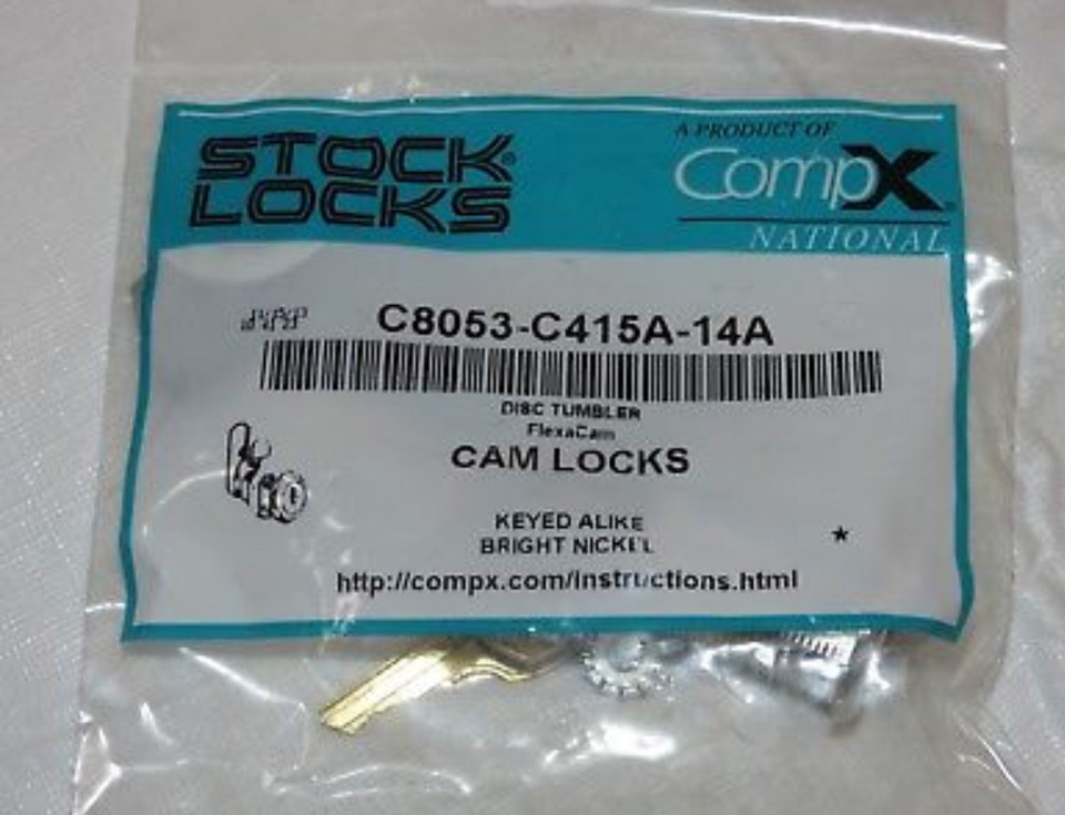Stock Locks Compx Natl C8053-C413A-14A Cam Lock Bright Nickel Disc ...
