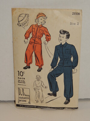 Vintage DU Barry 2350B 1940's - 1950's Child's Snow Suit w Hat Pattern ...