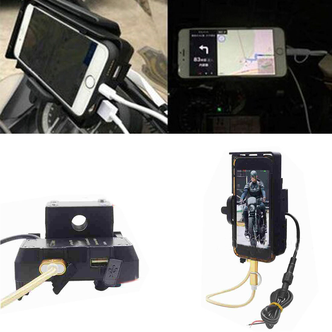 Motorcycle USB Charger Mobile Phone Holder Bracket For BMW R1200GS F700 ...