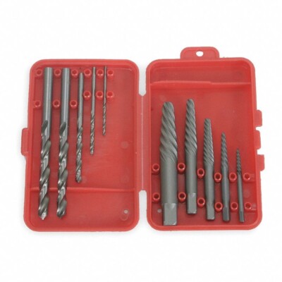 Screw Extractor Set Spiral Flute 10 Pieces 3/32 in to 5/8 Bolt Size ...