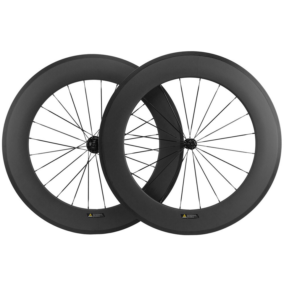 88mm Carbon Wheelset Clinhcer Road Bike Carbon Fiber Front /Rear Wheels ...