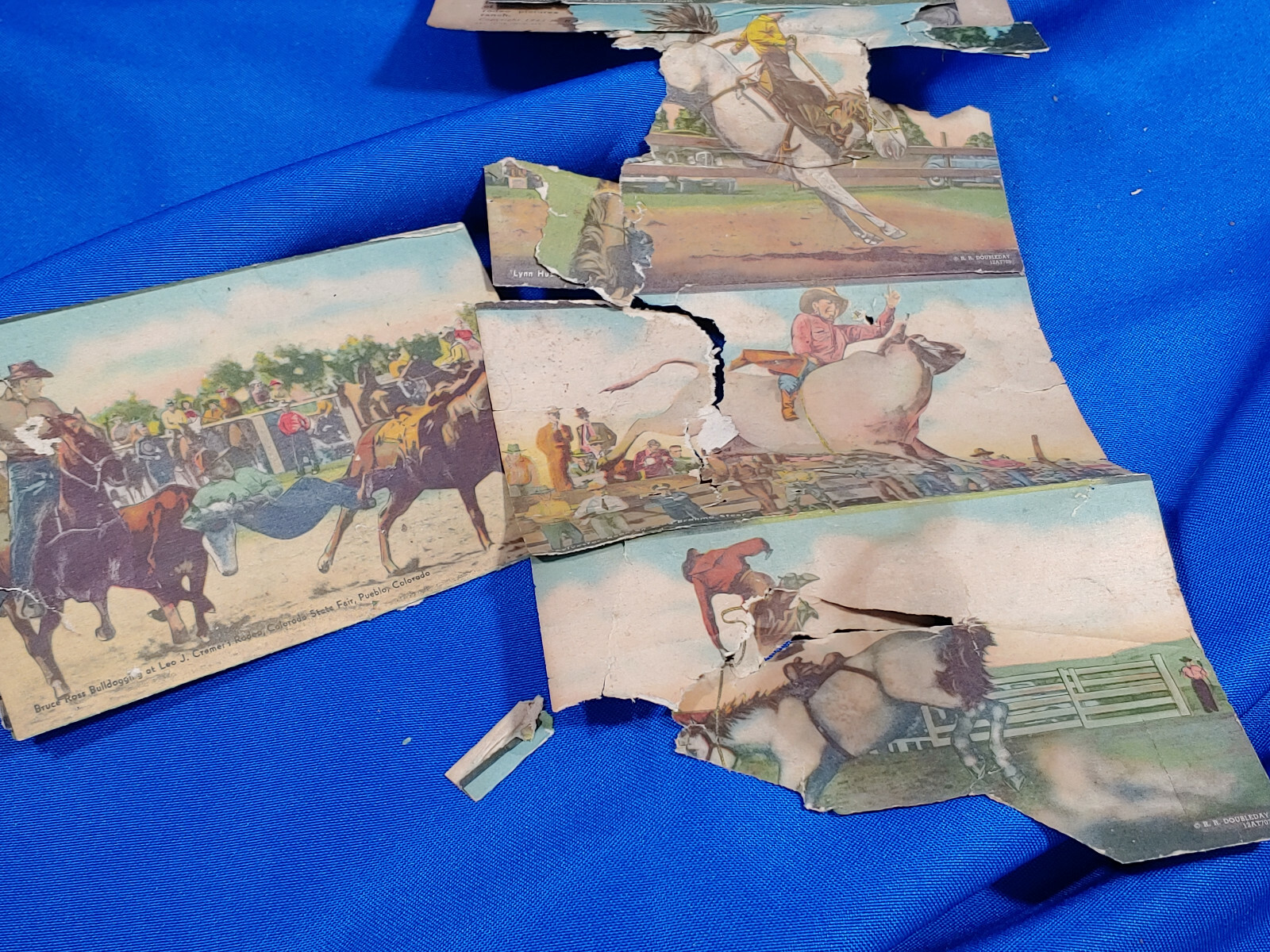 Antique Western Cowboy Cowgirl Postcard Book Set Doubleday Rodeo VTG ...