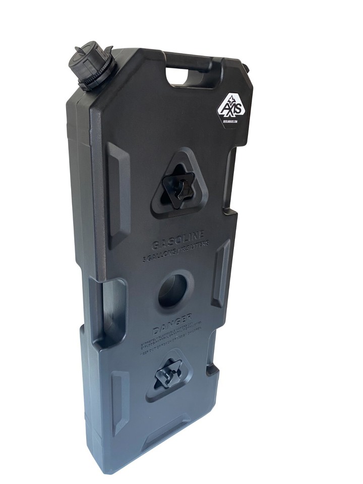 SET OF TWO - BLACK 5 Gallon Jerry Gas Cans with Mounts for OVERLAND OFF ...