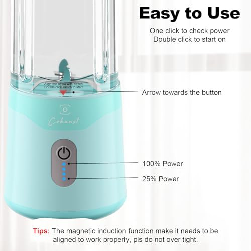 18oz Portable Blender, USB Rechargeable Personal Size Blenders ...