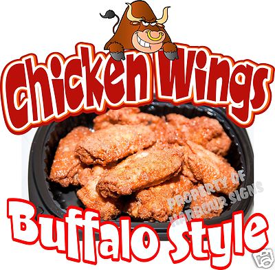 Chicken Wings Buffalo Style 14" Decal Concession Restaurant Food Truck ...