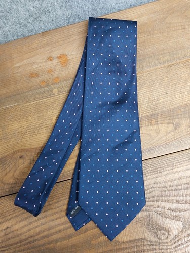 Osbourne Navy Blue Blue & Pink Spotted Silk Neck Tie | eBay