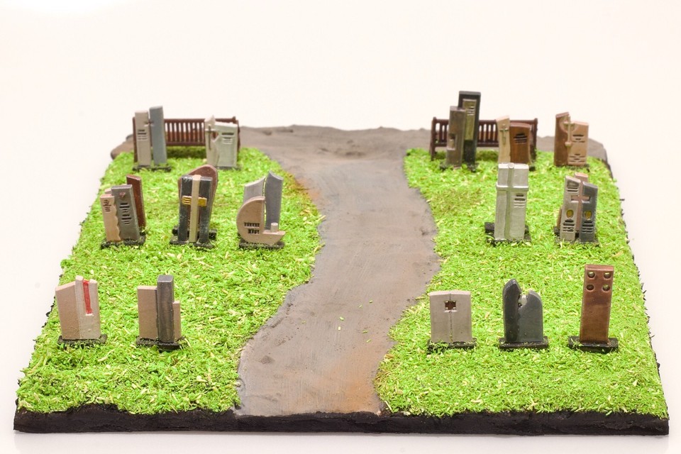 20x Mixed Modern Gravestones Monuments OO GAUGE 1:76 Model Railway ...