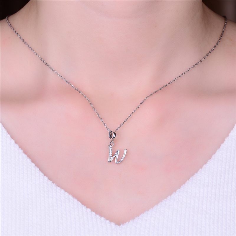 Letter 'W' Initial Pendant Charm, SILVER Jewellery, Alphabet Charms for ...