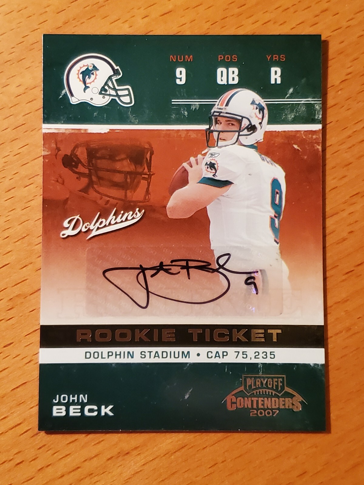 2007 Playoff Contenders #170 John Beck BYU Dolphins Rookie QB Auto A | eBay