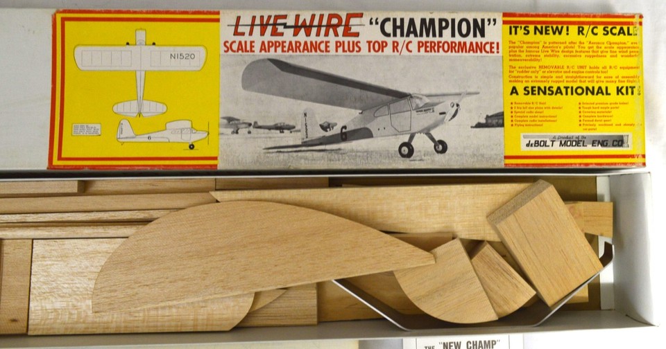 Vintage deBolt Live Wire Champion RC Wood model kit, NOS | eBay