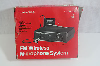 Realistic FM Wireless Microphone System Cat No. 32-1221A 49.83 MHZ Mike ...