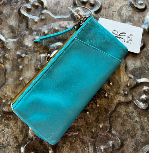 HOBO INTERNATIONAL~Wind~STUNNING FOLD OVER CLASP FRAME WALLET~Aqua ...